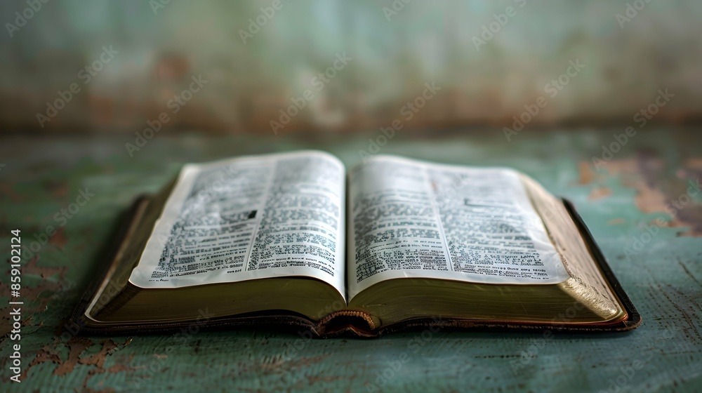 An open Bible with highlighted verses, signifying wisdom and guidance ...