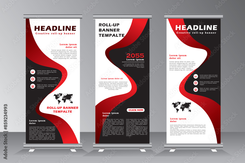 Business roll up banner template design for your event, vertical bannar ...