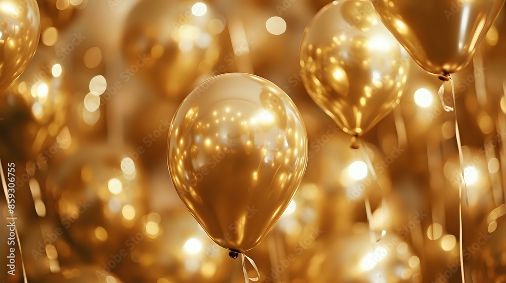 golden balloons at a farewell party, an elegent view Stock Photo ...