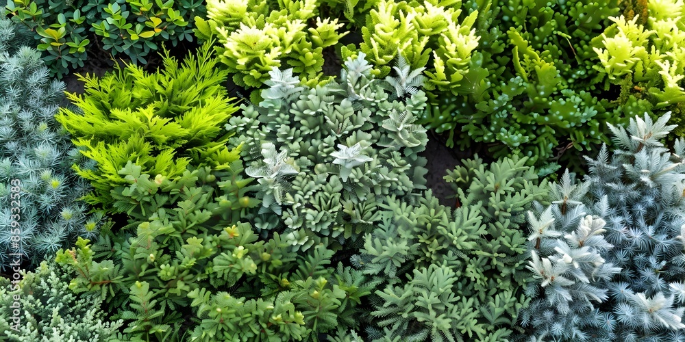 Variety of Juniper Bushes Diverse in Size, Shape, and Color, Known for ...