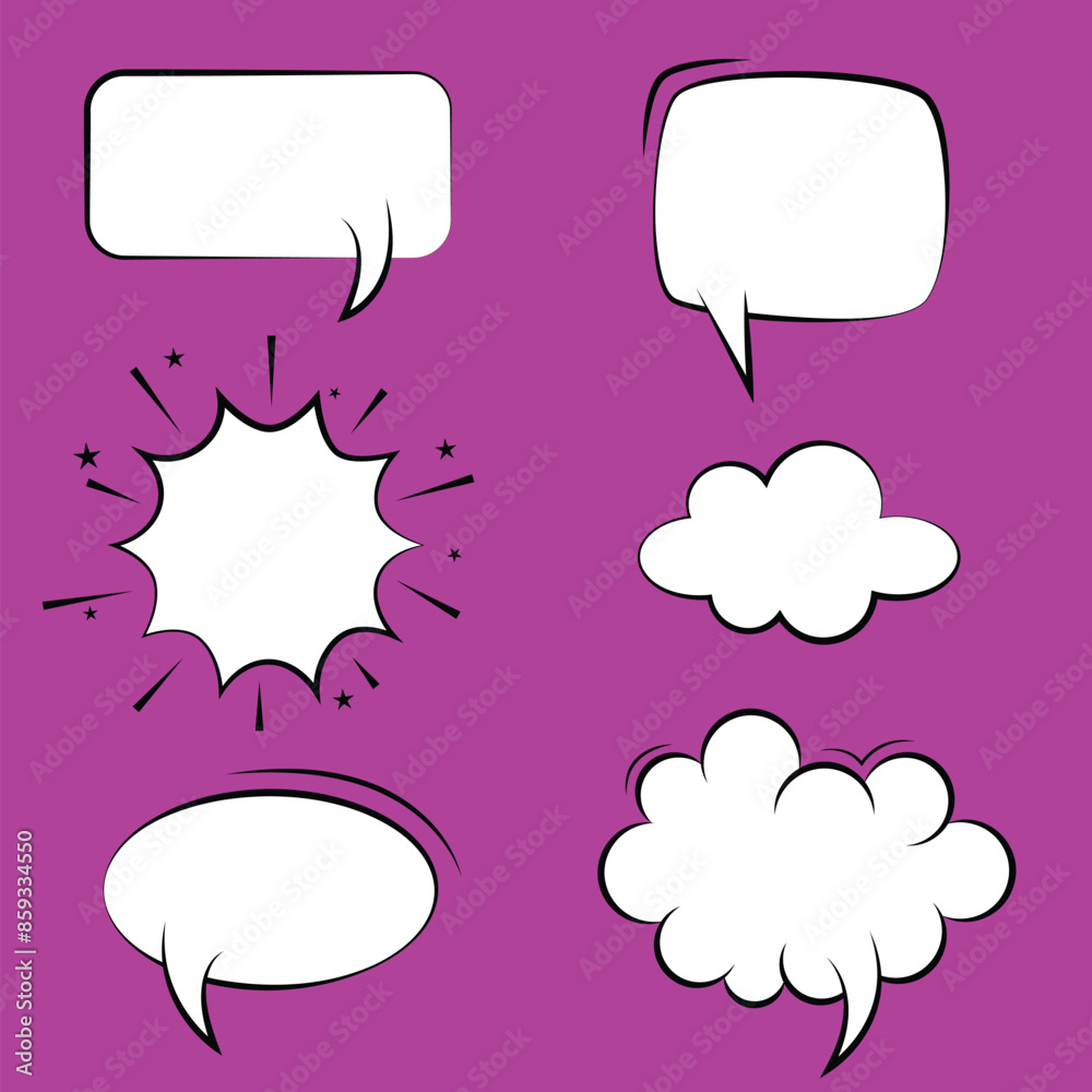 Comic text empty bubble set. comic speech bubbles set with background ...