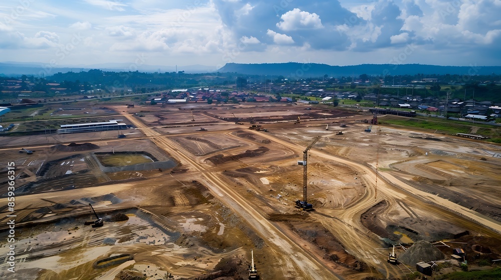 Construction site of New Capital City of Indonesia named Nusantara in ...