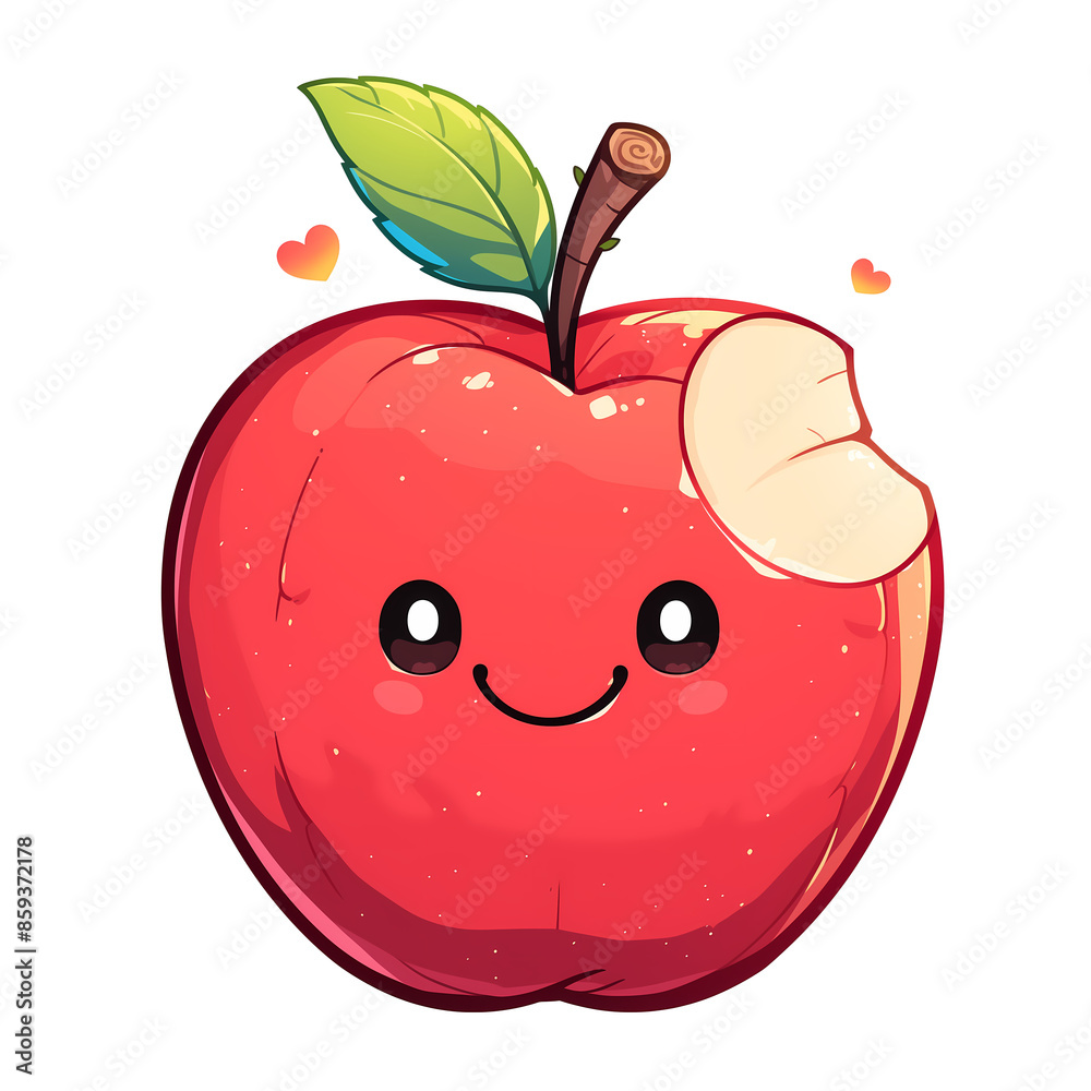 cartoon character clipart drawing of an apple on an isolated ...