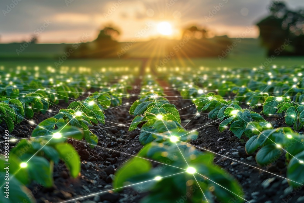 Realistic depiction of precision farming using AI to optimize crop ...