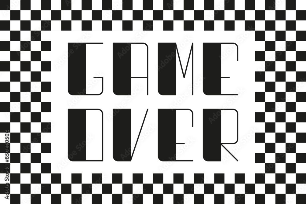 Game over - banner design. Background cover template for quizzes, games ...