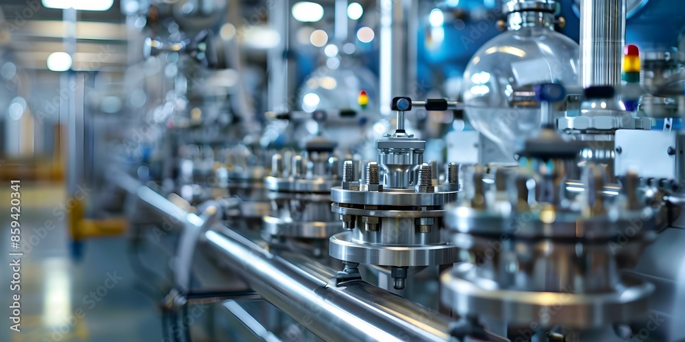 Images show biopharmaceutical manufacturing process with bioreactors ...