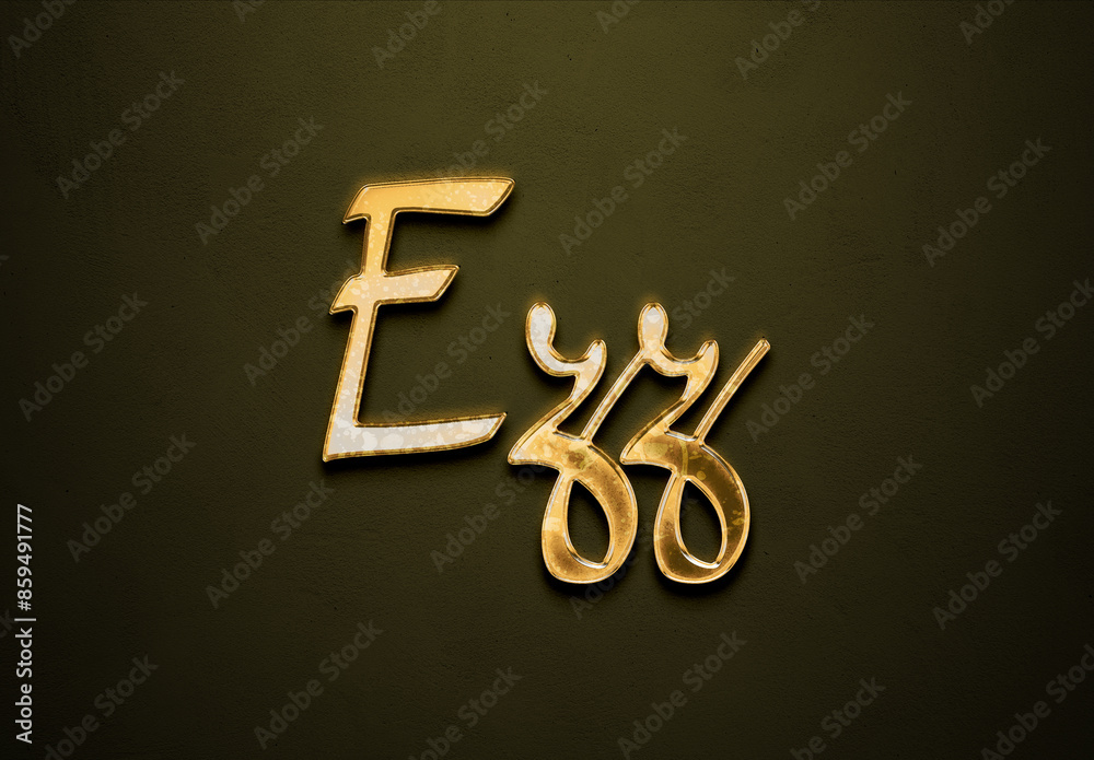 Old gold text effect of Arabic name Ezz with 3D glossy style Mockup ...
