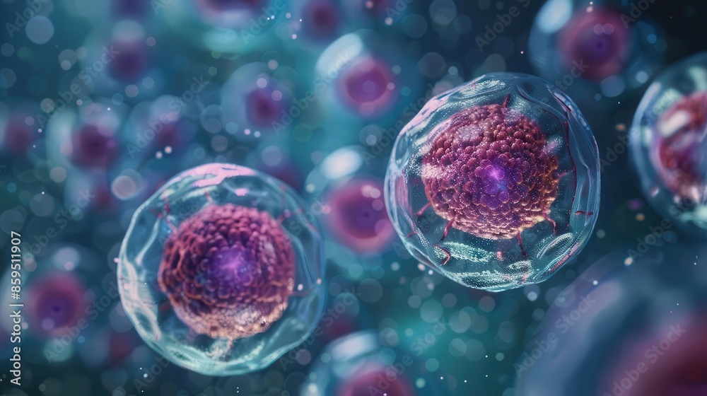 G2 phase with chromatin condensation, detailed cellular view ...