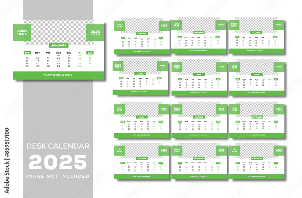Professional custom desk calendar design for 2025 and Printable ...