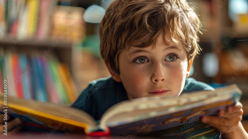 Kindergarteners learning about animals with picture books, reading ...