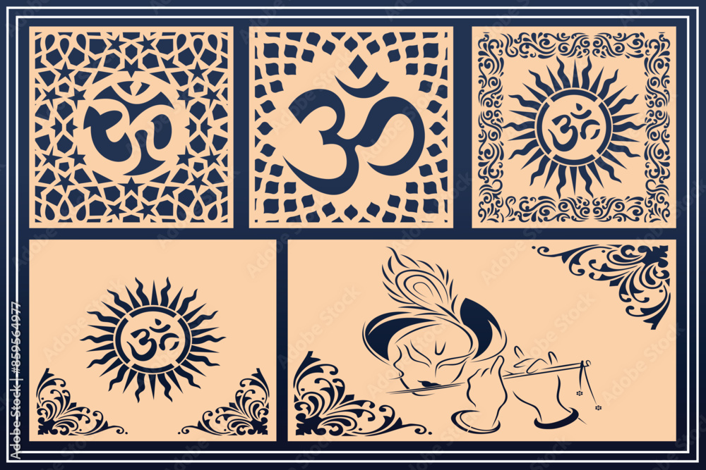 Om Jali design used for temples, Mandir. Om acrylic jali, corian jali ...