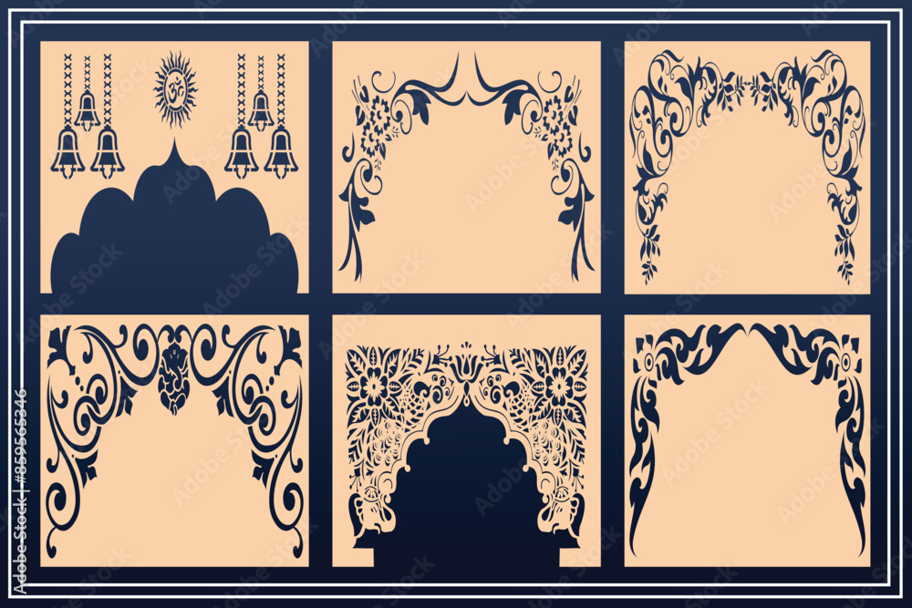 Indian Arch design, Laser and Router cutting for temple, mandir, cnc ...