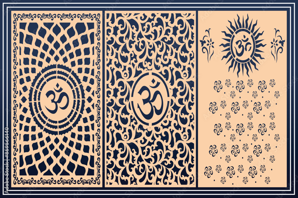 Om Jali design used for temples, Mandir. Om acrylic jali, corian jali ...