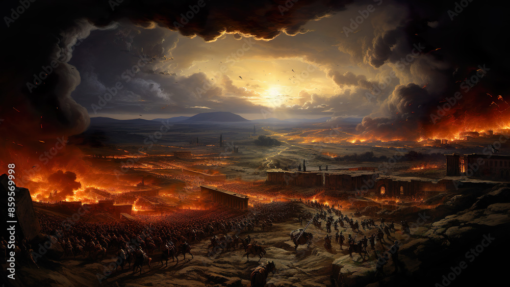 Battle Of Carrhae Painting - ancient, rome, roman, battle, war, sunset ...