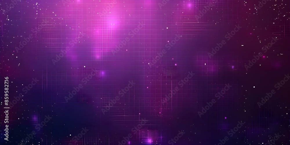 Purple Pixelated TV Background with Square Noise Effect and Neon ...