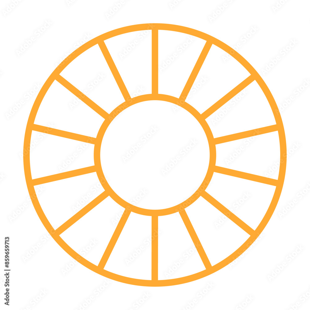 Pie chart with different segments in a circular diagram. wheel graph ...