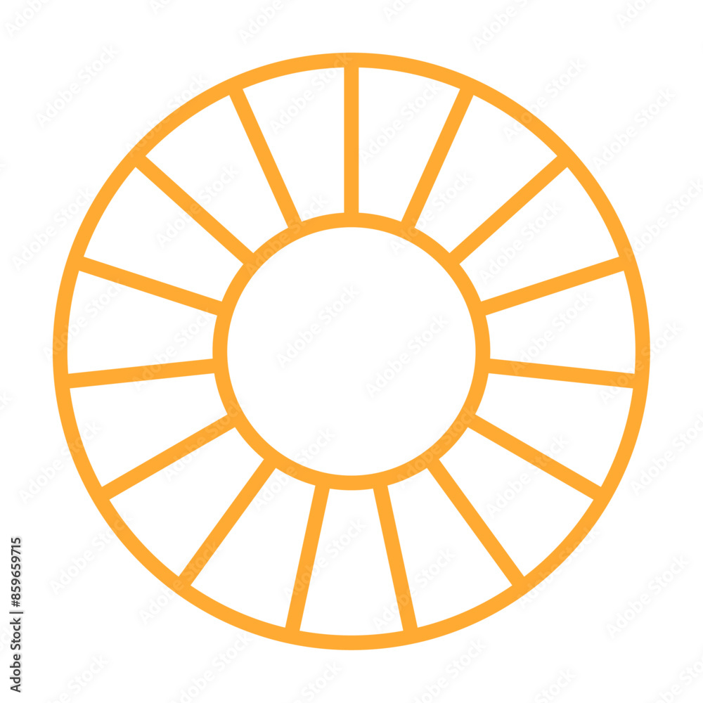 Pie chart with different segments in a circular diagram. wheel graph ...