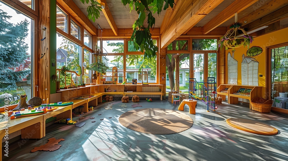 environmentally sustainable kindergarten with play areas made from ...