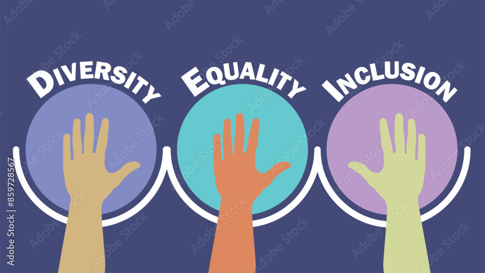 Diversity, equality and inclusion concept vector banner design ...