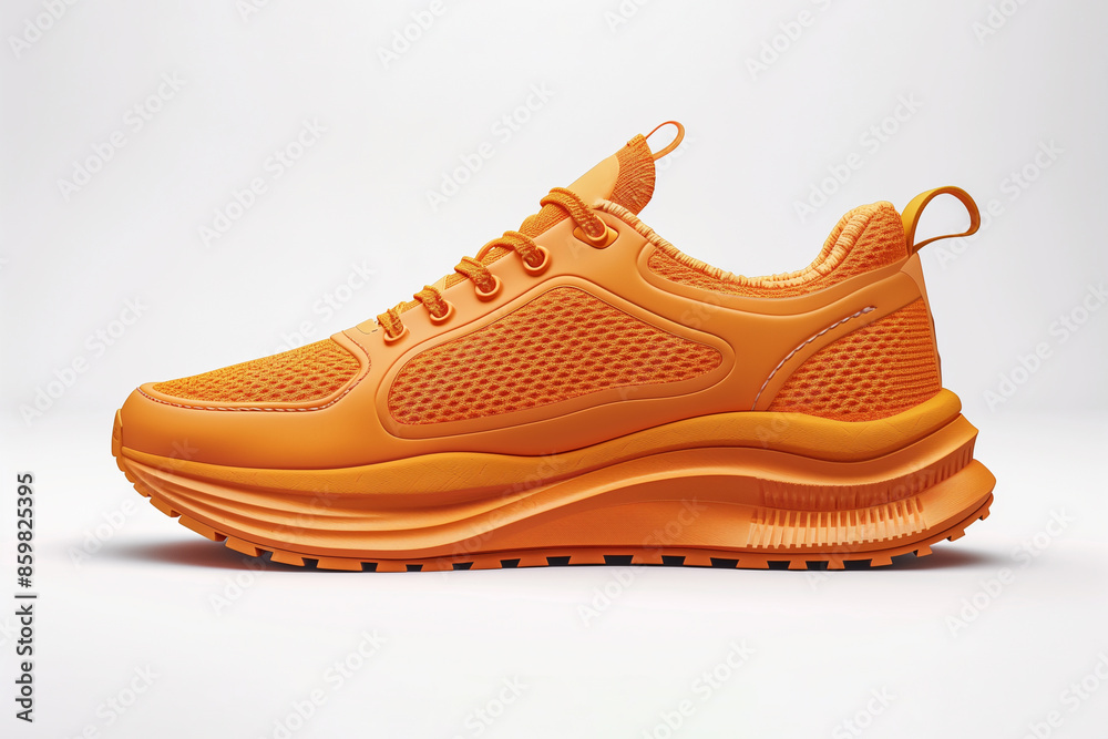 Orange running shoe, ultra detailed with all orange color scheme ...