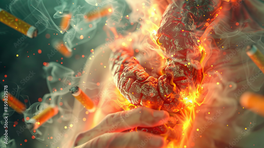 Smoking is the wildfire that spreads disease: Illustrate a wildfire ...