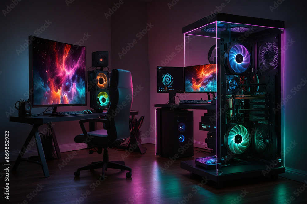 RGB Gaming pc | liqued cooler computers | gaming case | components of a ...