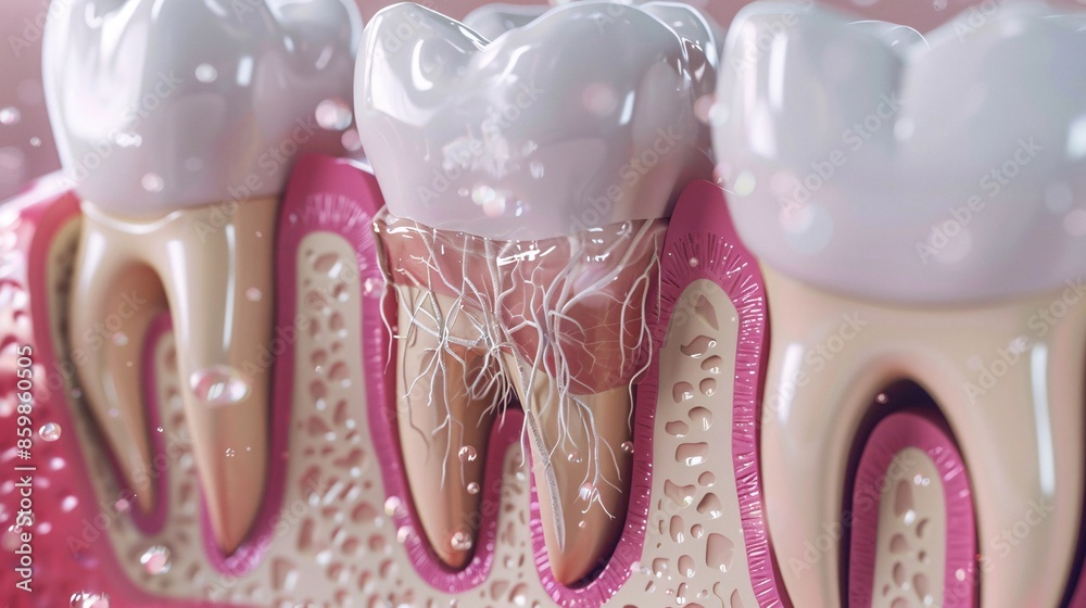 This image captures a close-up view of a tooth with a hole, also known ...