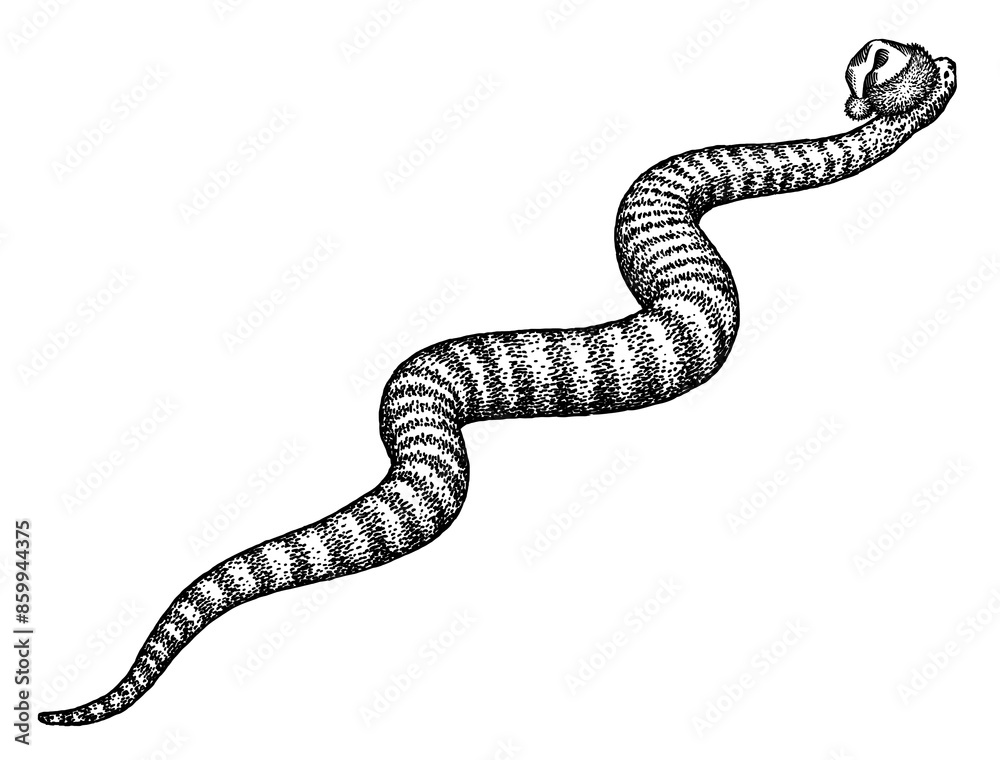 Vintage engraving isolated snake set dressed christmas illustration ...