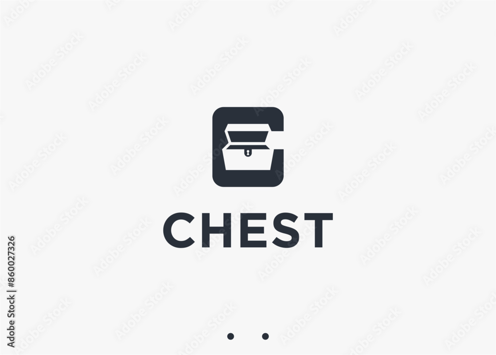 letter c with chest logo design vector silhouette illustration Stock ...