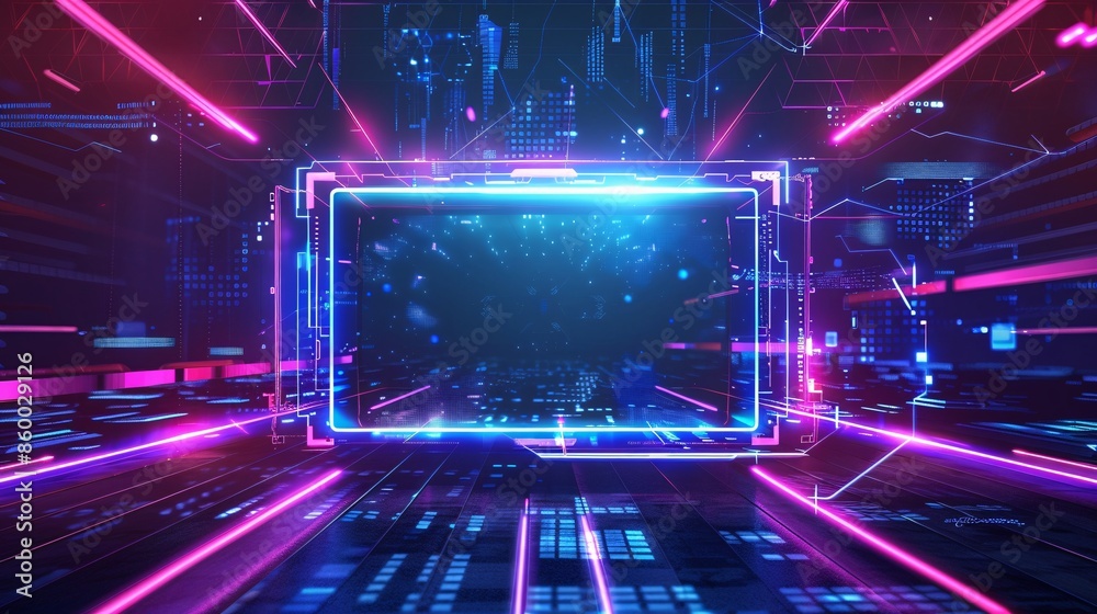 Game stream frames. Glow theme for live conference of gaming streamers ...