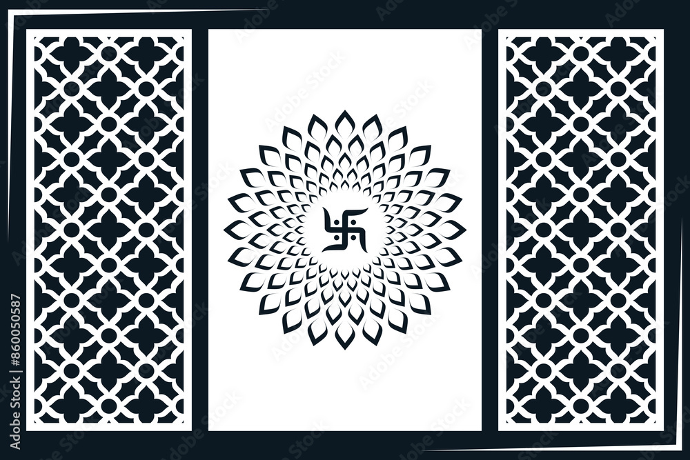 Om Jali design, Om cnc cut jali, corian jali for Temple Mandir door ...