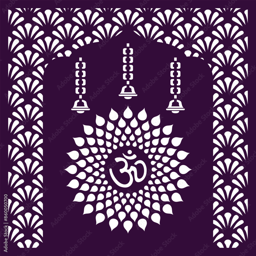 Om Jali design used for temples, Mandir. Om acrylic jali, corian jali ...