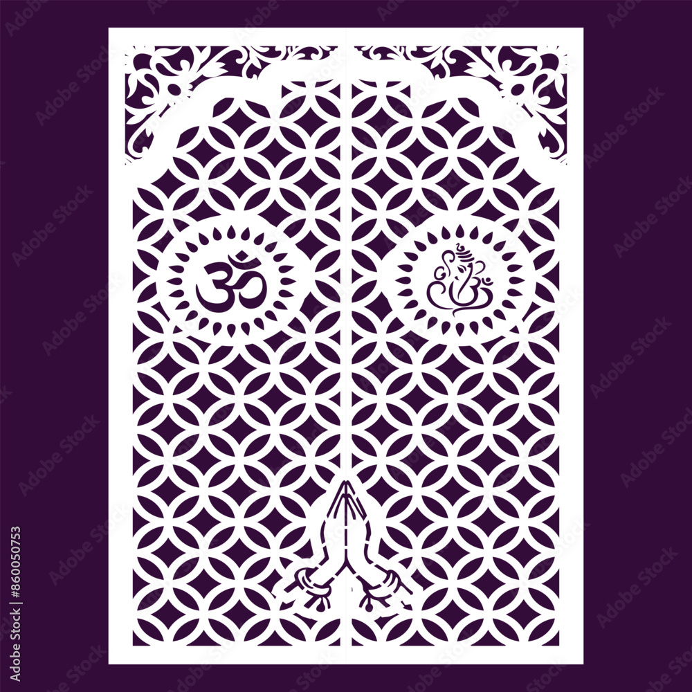 Om Jali design used for temples, Mandir. Om acrylic jali, corian jali ...