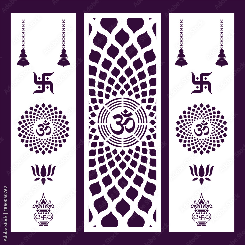 Om Jali design used for temples, Mandir. Om acrylic jali, corian jali ...