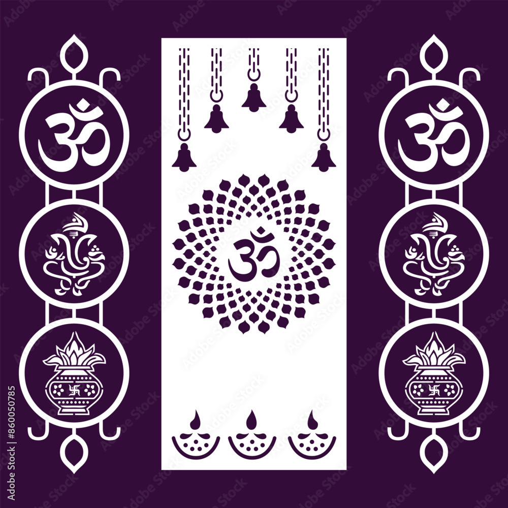 Om Jali design used for temples, Mandir. Om acrylic jali, corian jali ...