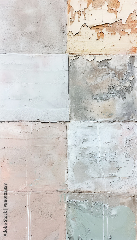 Rustic Textured Wall with Vintage Pastels Color Washing Technique. Aged ...