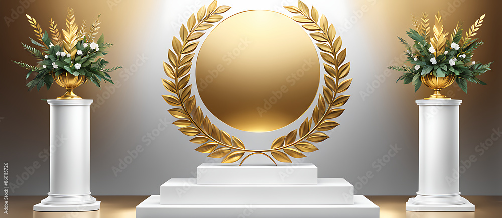 Winner award podium prize silver gold trophy win champion pedestal ...