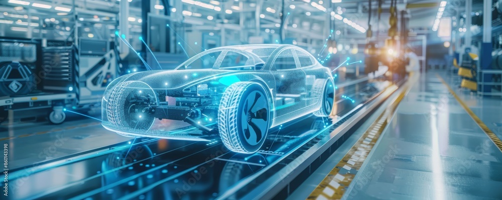 Car Factory Concept: Automated Robot Arm Assembly Line Manufacturing ...