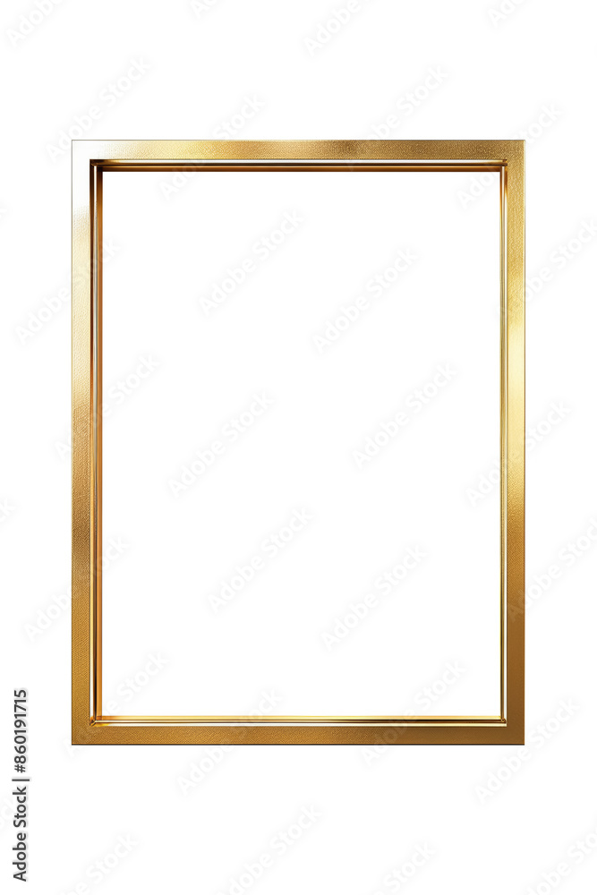 Minimalistic gilded picture frame, 3d golden rectangle frame for photo ...