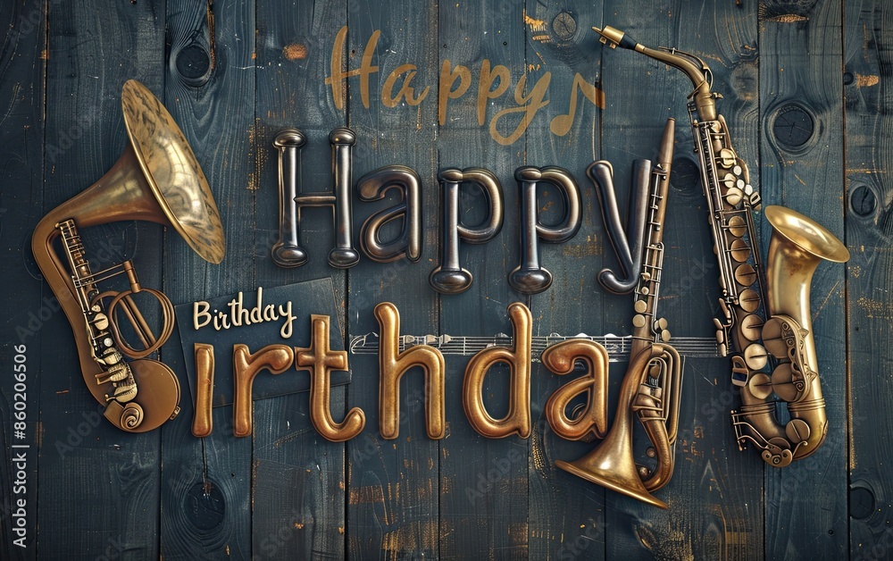 Happy birthday wishes for musicians Stock Illustration | Adobe Stock