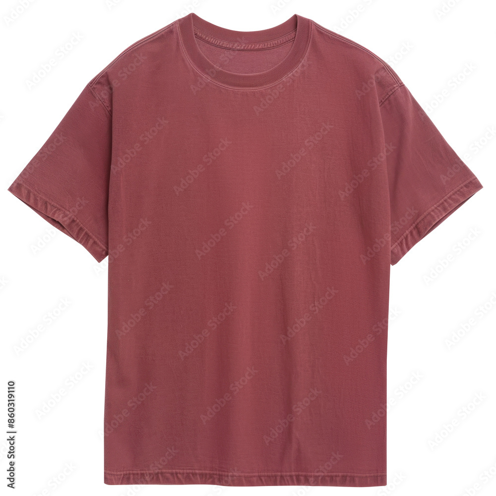PNG Oversized Washed Out Burgundy Red Heavyweight Cotton Blank T-shirt ...