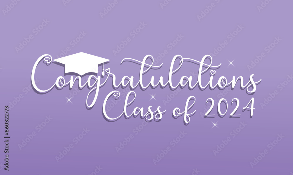 Congratulations Class of 2024 greeting sign. Congrats Graduated. banner ...