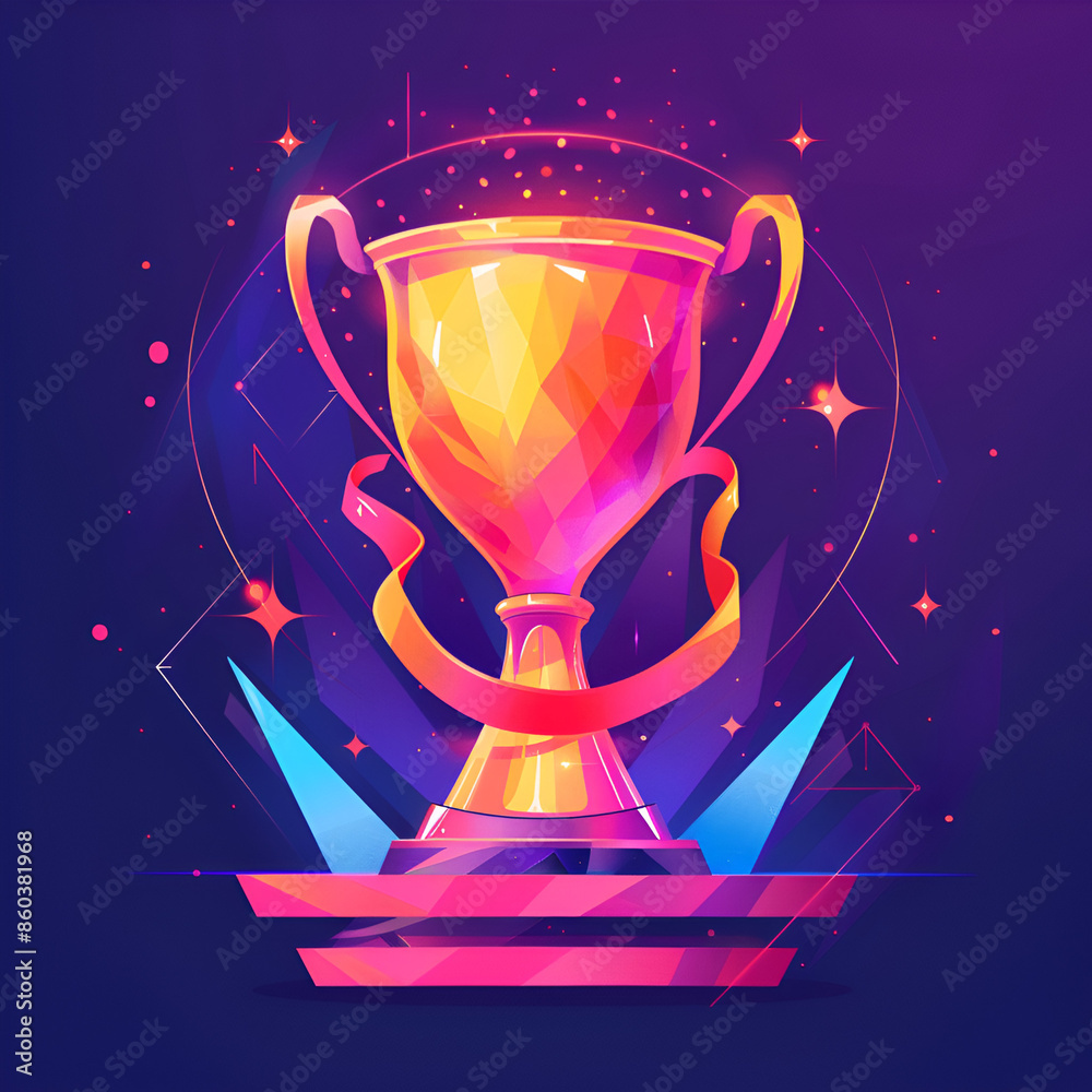 gold trophy cup with background Stock Illustration | Adobe Stock