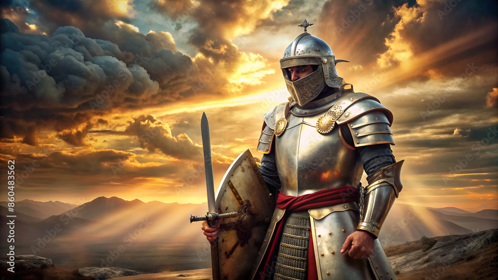 Ephesians 61314 depicts the armor of God for spiritual warfare. Concept ...