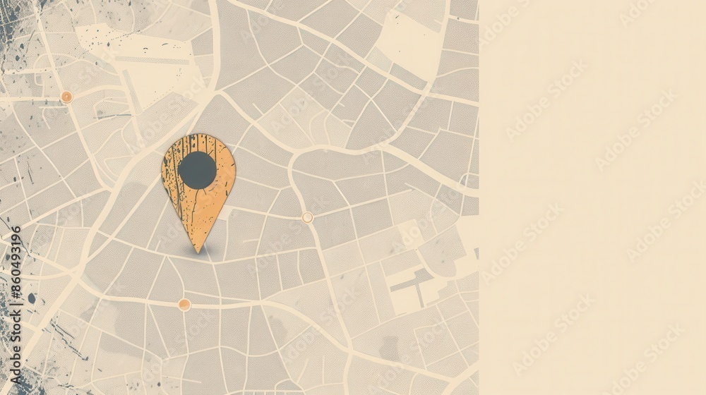 A simple and clean image of a location pin on a map. The minimalist ...
