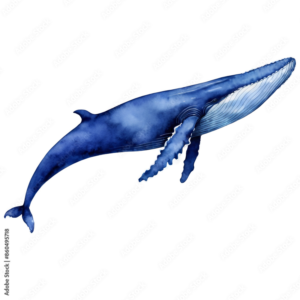 watercolour clipart illustration Blue Whale Stock Illustration | Adobe ...