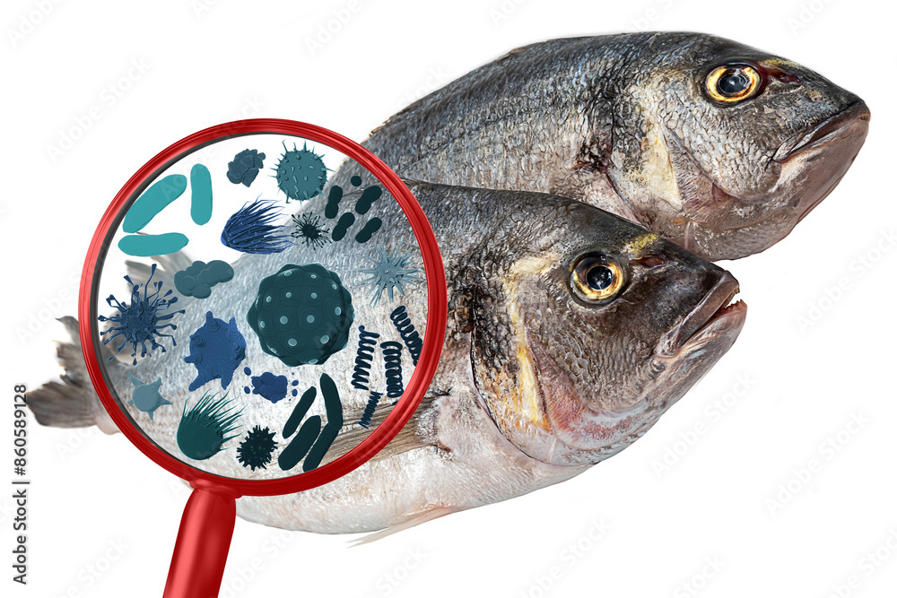 Magnifying lens with simulated germs, viruses, bacteria, food allergy ...