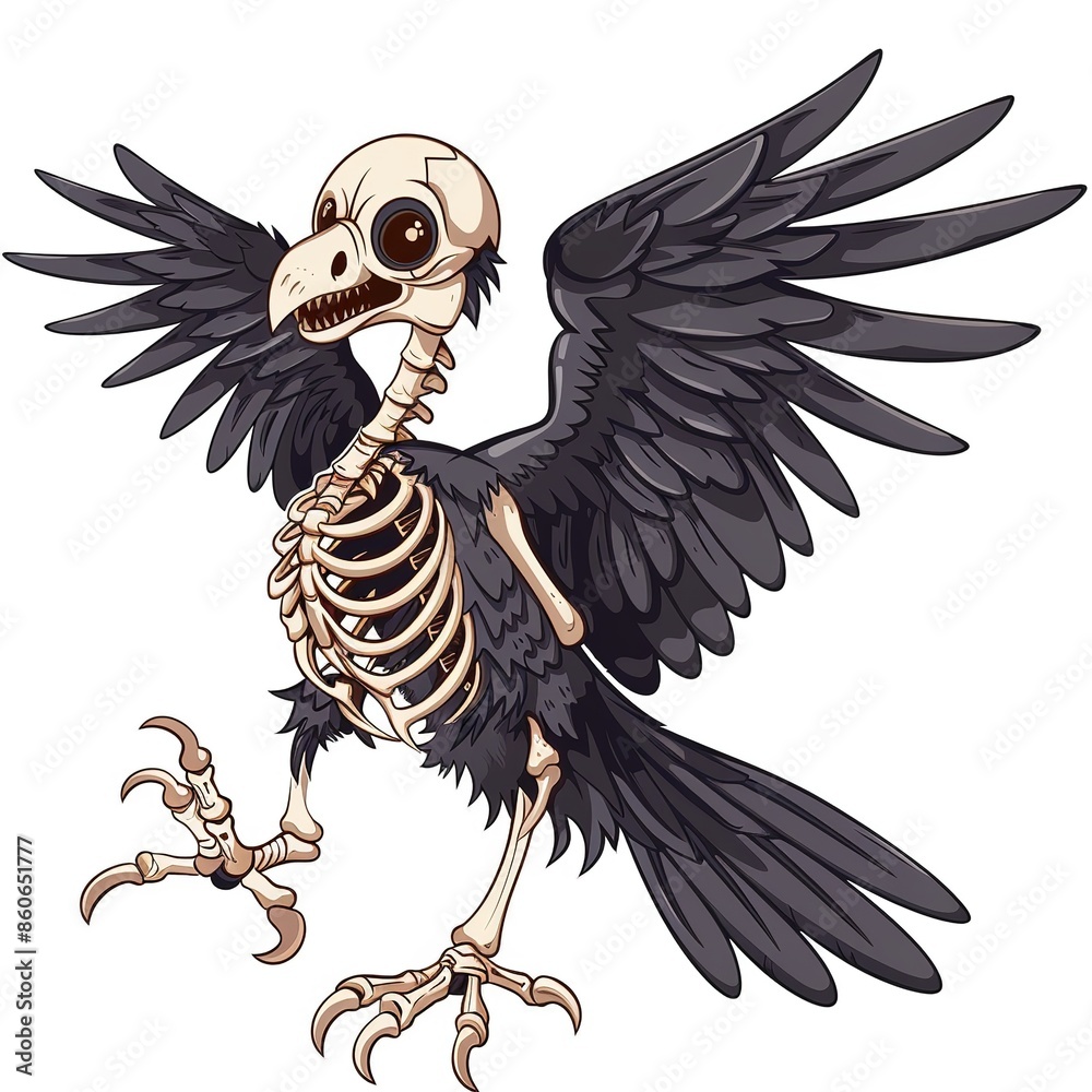 Condor skeleton cartoon isolated whitebackground Stock Illustration ...