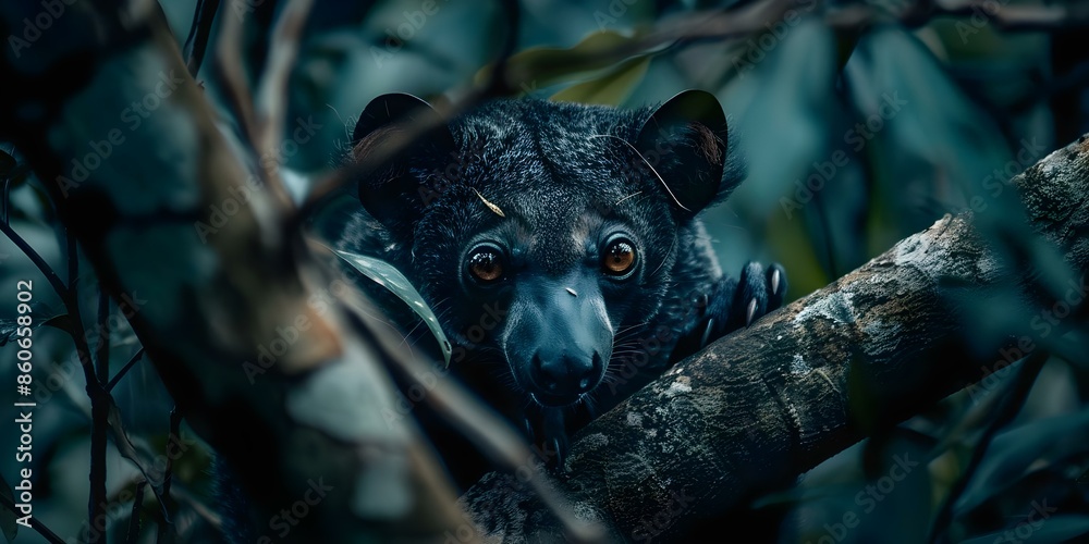 Nighttime in the jungle brings out nocturnal creatures searching for ...