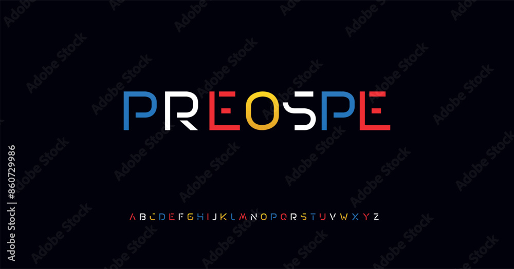 Preospe creative modern stylish calligraphy letter logo design Stock ...